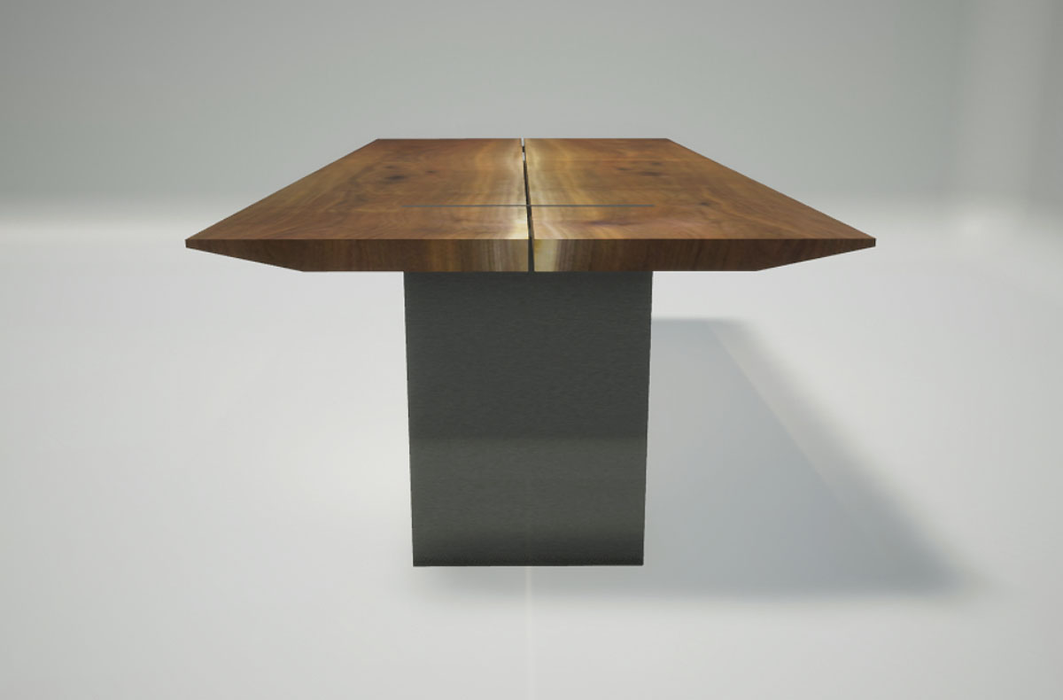 Straight Gapped Meares Dining Table - Live Edge Design